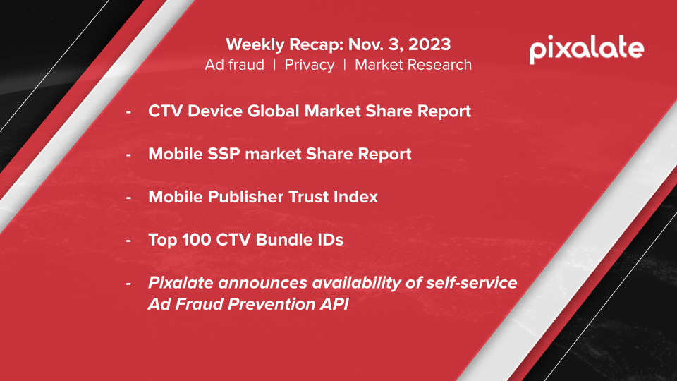 Pixalate Week in Review: October 30 - November 3, 2023